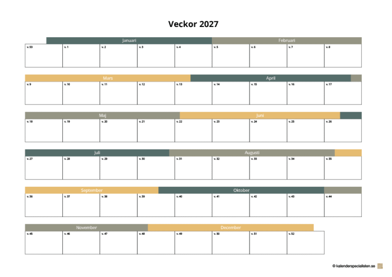 Gratis kalender | Ladda ner & skriv ut